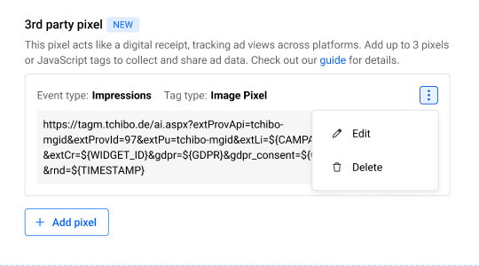 Managing Third-Party Pixels to Track Impressions at the Creative Level